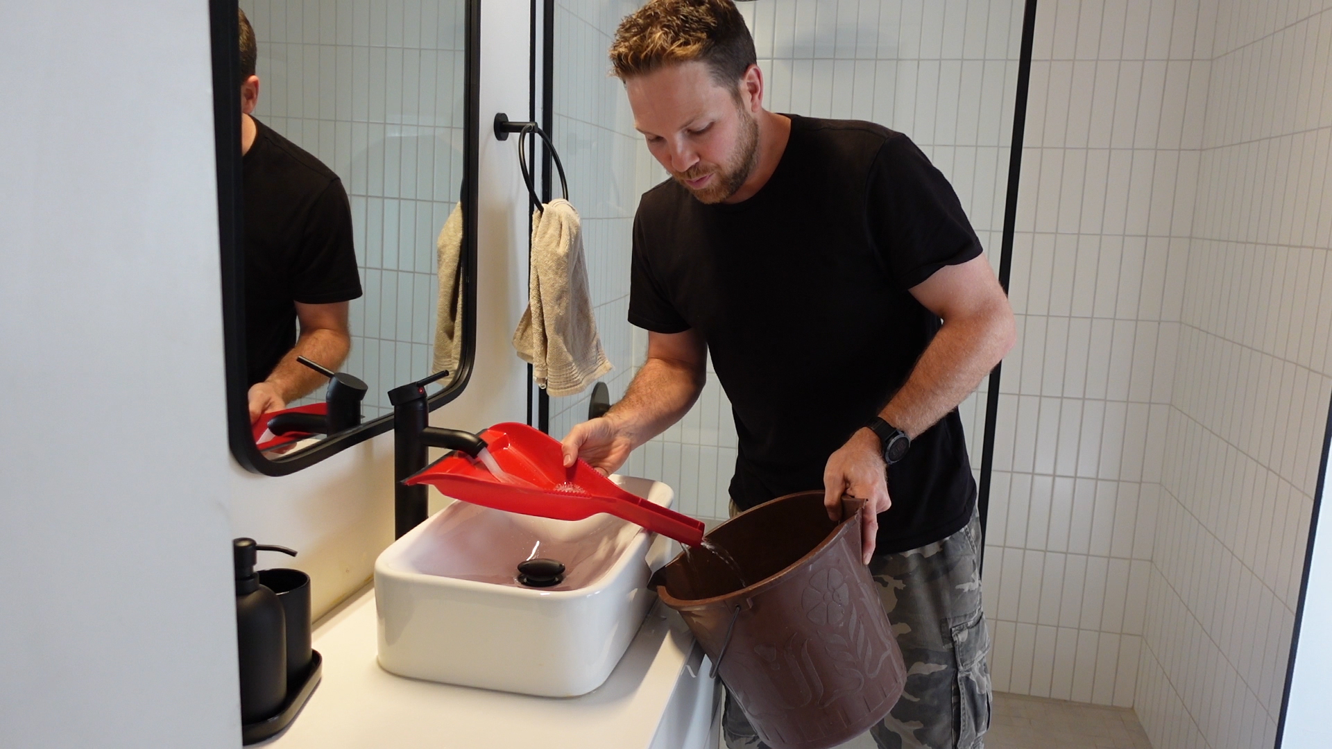 Cottage Coach: How to fill up a large bucket from your sink using a ...